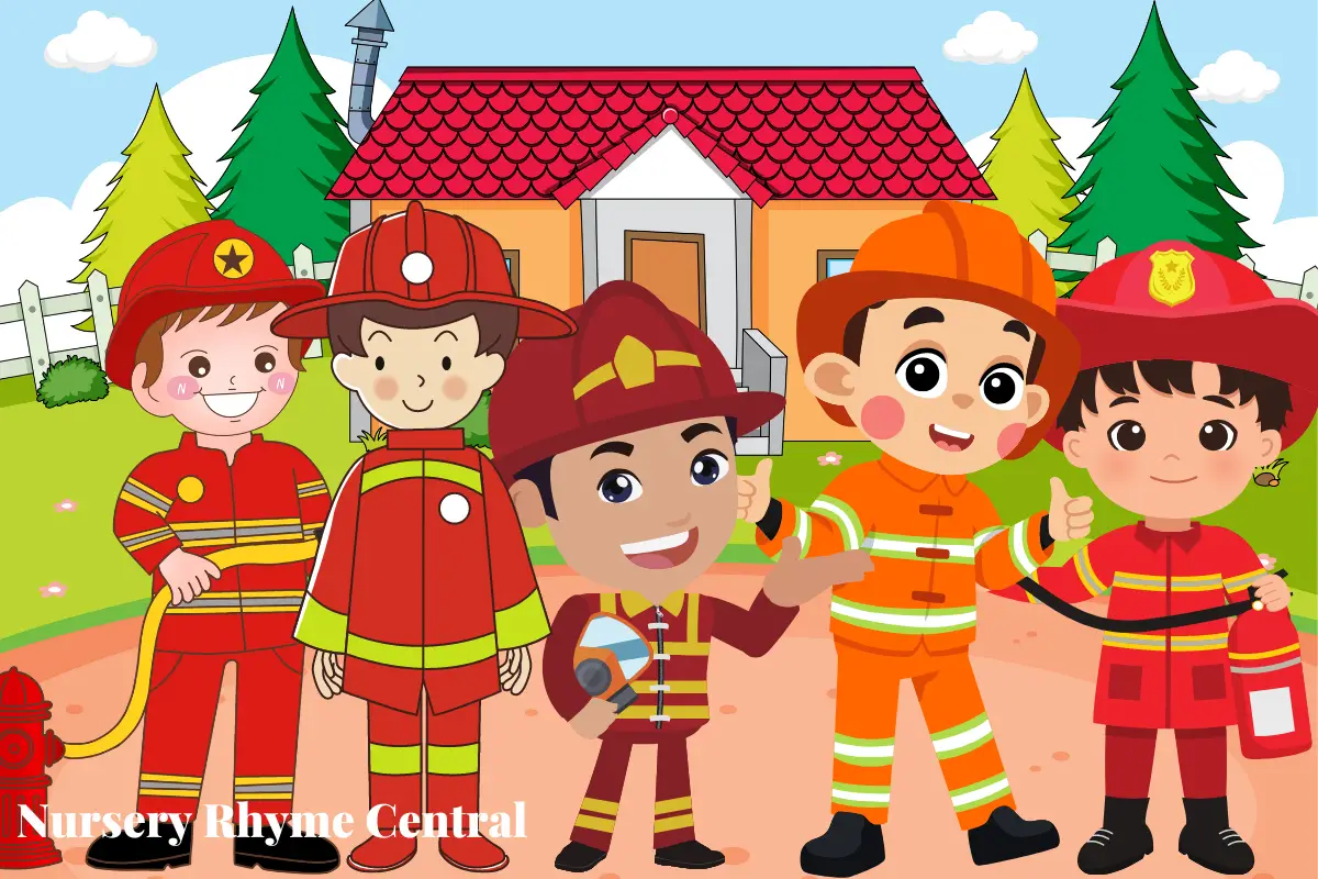 Five Little Firemen Nursery Rhyme Lyrics, Video and Printable – Nursery ...